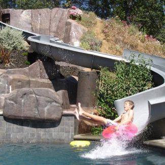 Custom Pool Slides & Fiberglass Residential Water Slides at Dolphin ...